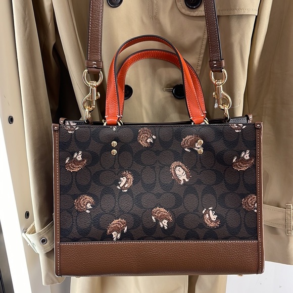 Coach | Bags | Coach Dempsey Carryall In Signature Canvas With Hedgehog ...